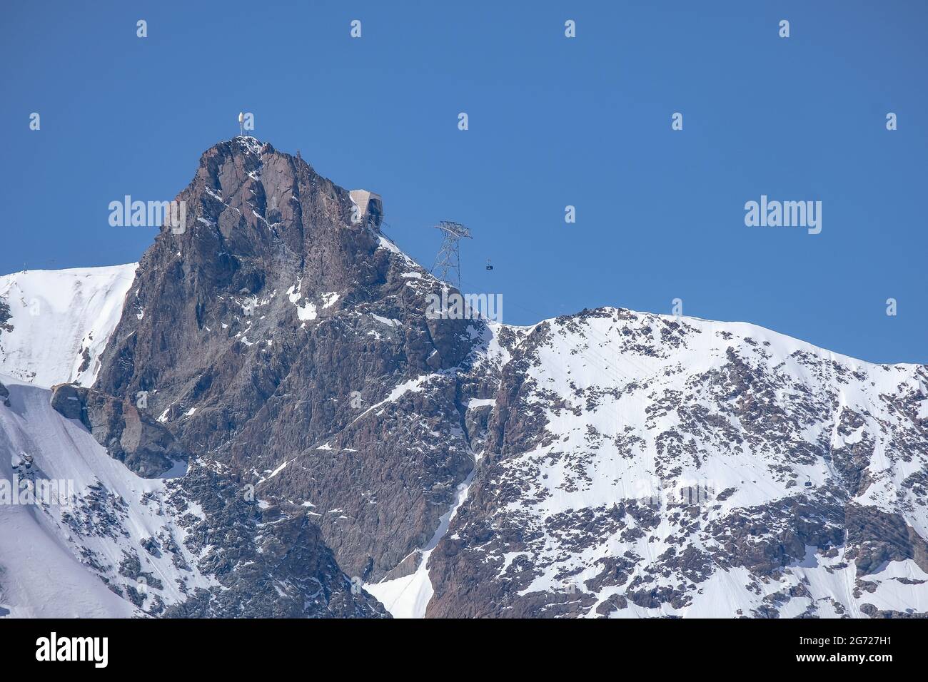 Klein Matterhorn Peak with the Cable Car and Station - the highest ...