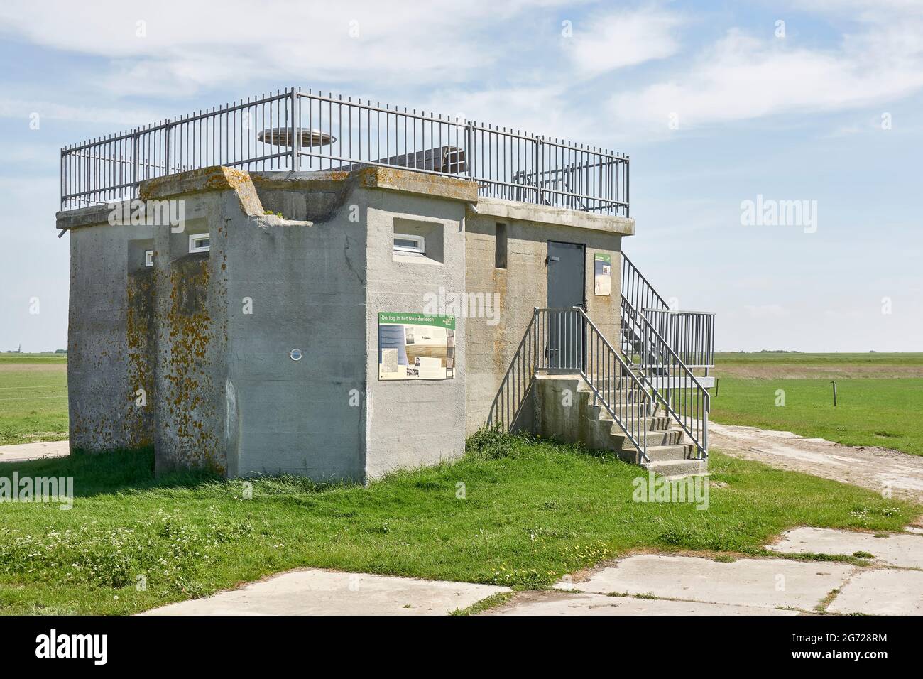 WW2 bunker in the Noarderleech wetlands area. The bunker was built as ...