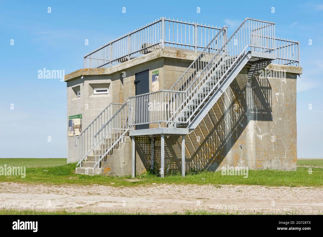 WW2 bunker in the Noarderleech wetlands area. The bunker was built as ...