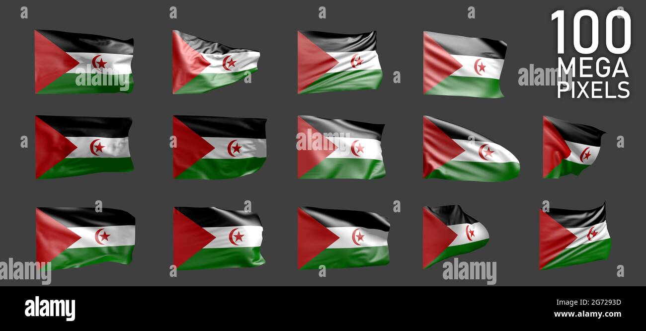 Western Sahara flag isolated - various pictures of the waving flag on ...