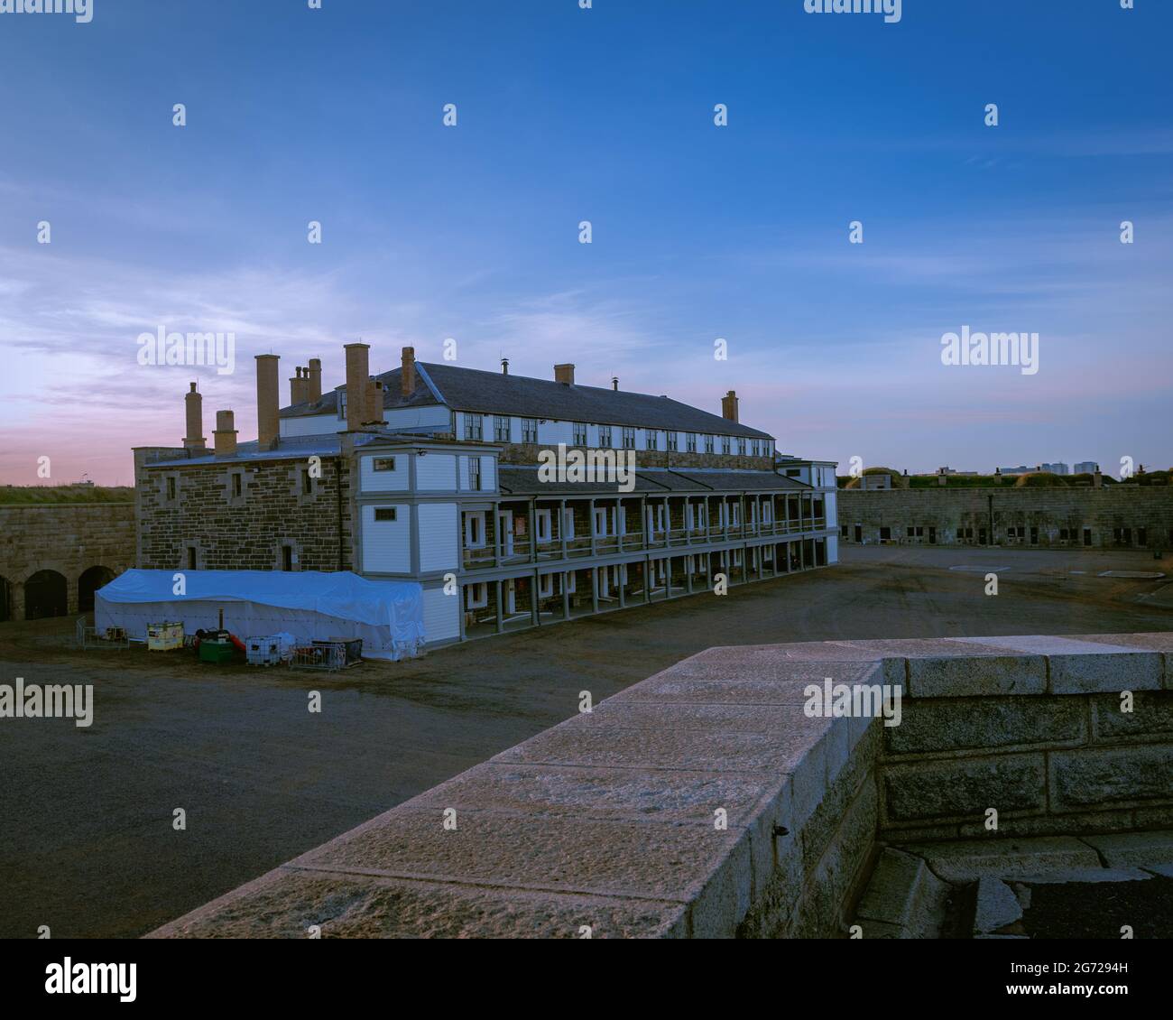 a view of the Barracks from ramparts of the fort george Stock Photo - Alamy