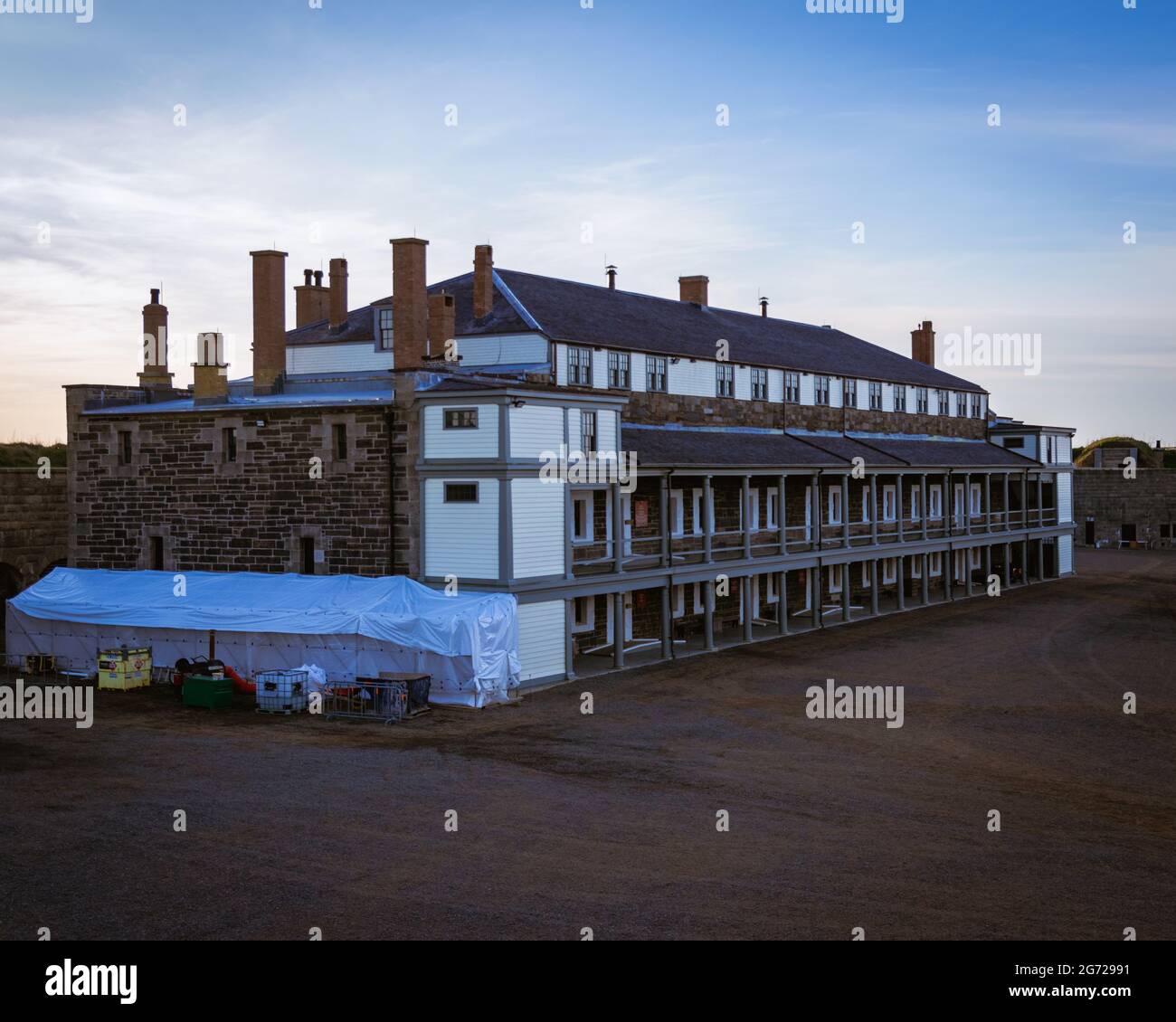 a view of the Barracks from ramparts of the fort george Stock Photo - Alamy