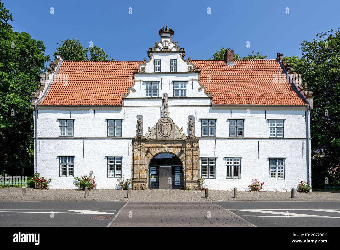 historic gatehouse of the Husum Castle in Schleswig-Holstein, Germany ...