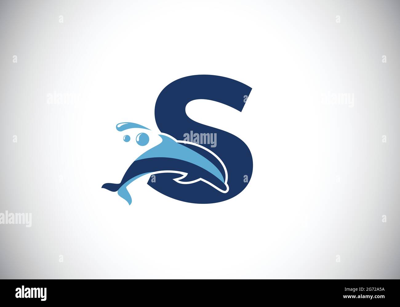 Initial S monogram letter alphabet with a Dolphin logo design. Water ...