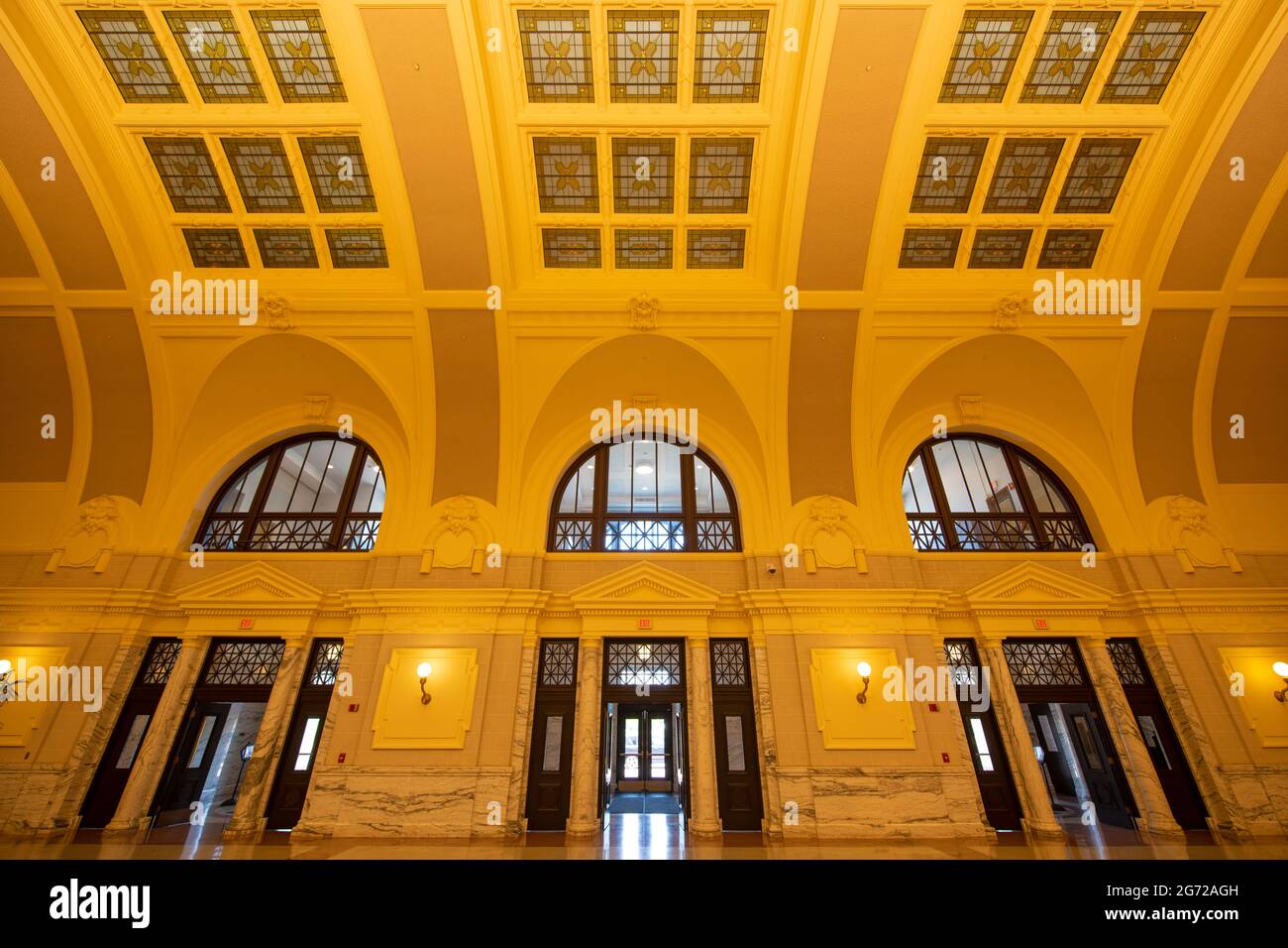 Grand Hall of Worcester Union Station, built in 1911, is a railway ...