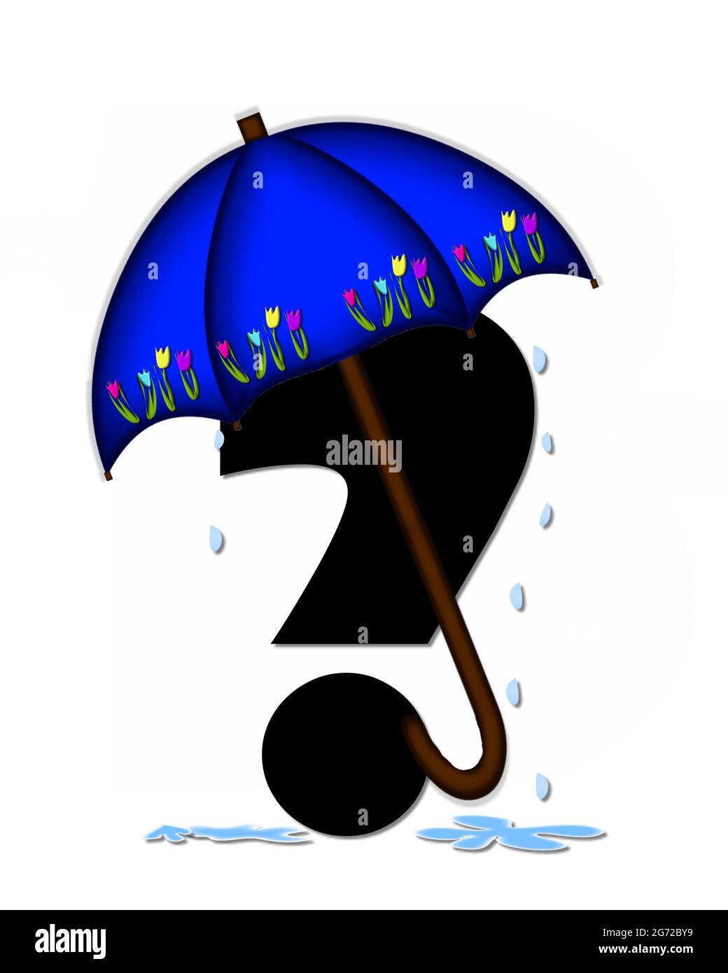 Question mark, in the alphabet set "Alphabet April Rain," is black and ...