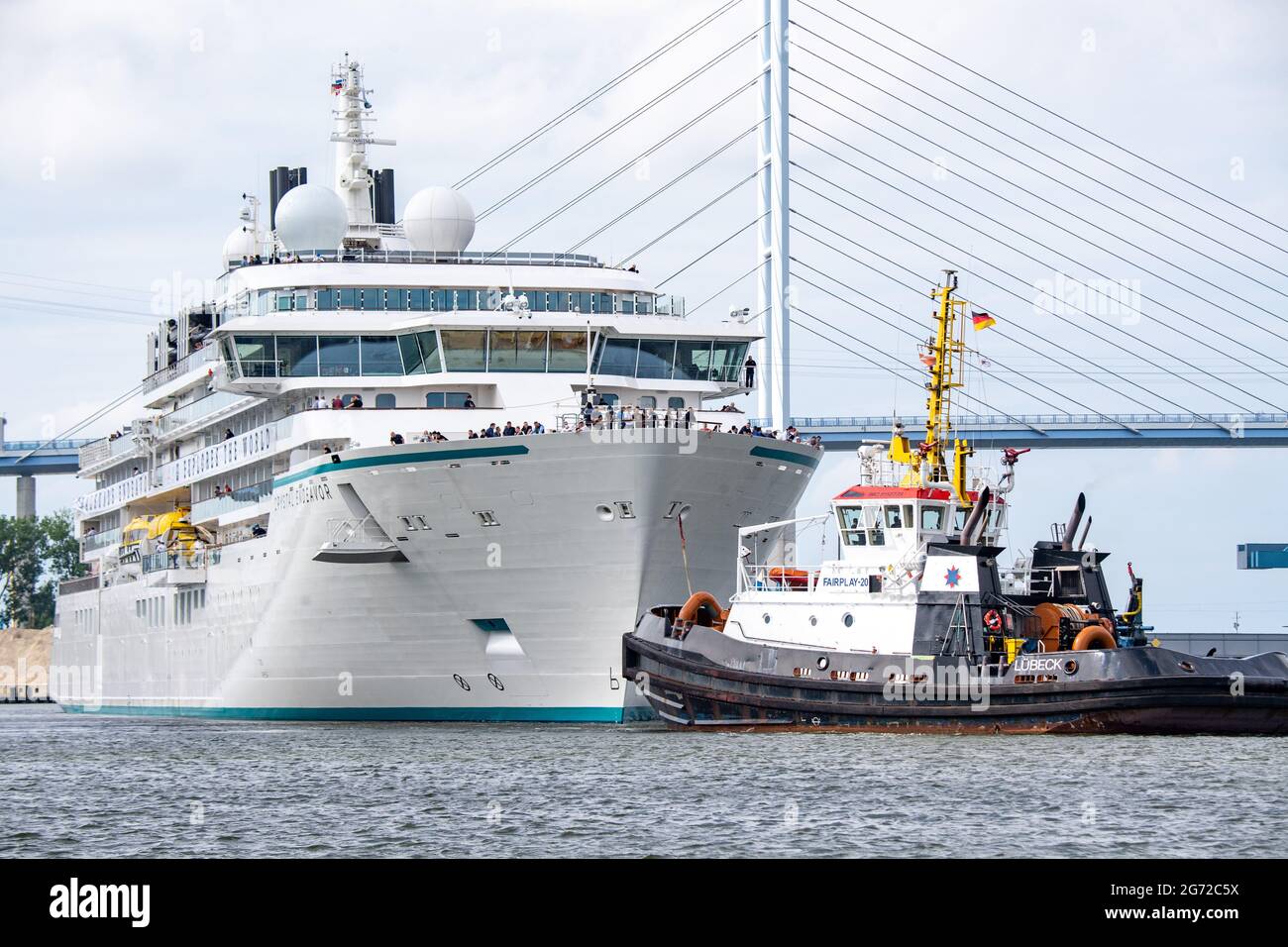 Stralsund, Germany. 10th July, 2021. The expedition cruise ship ...
