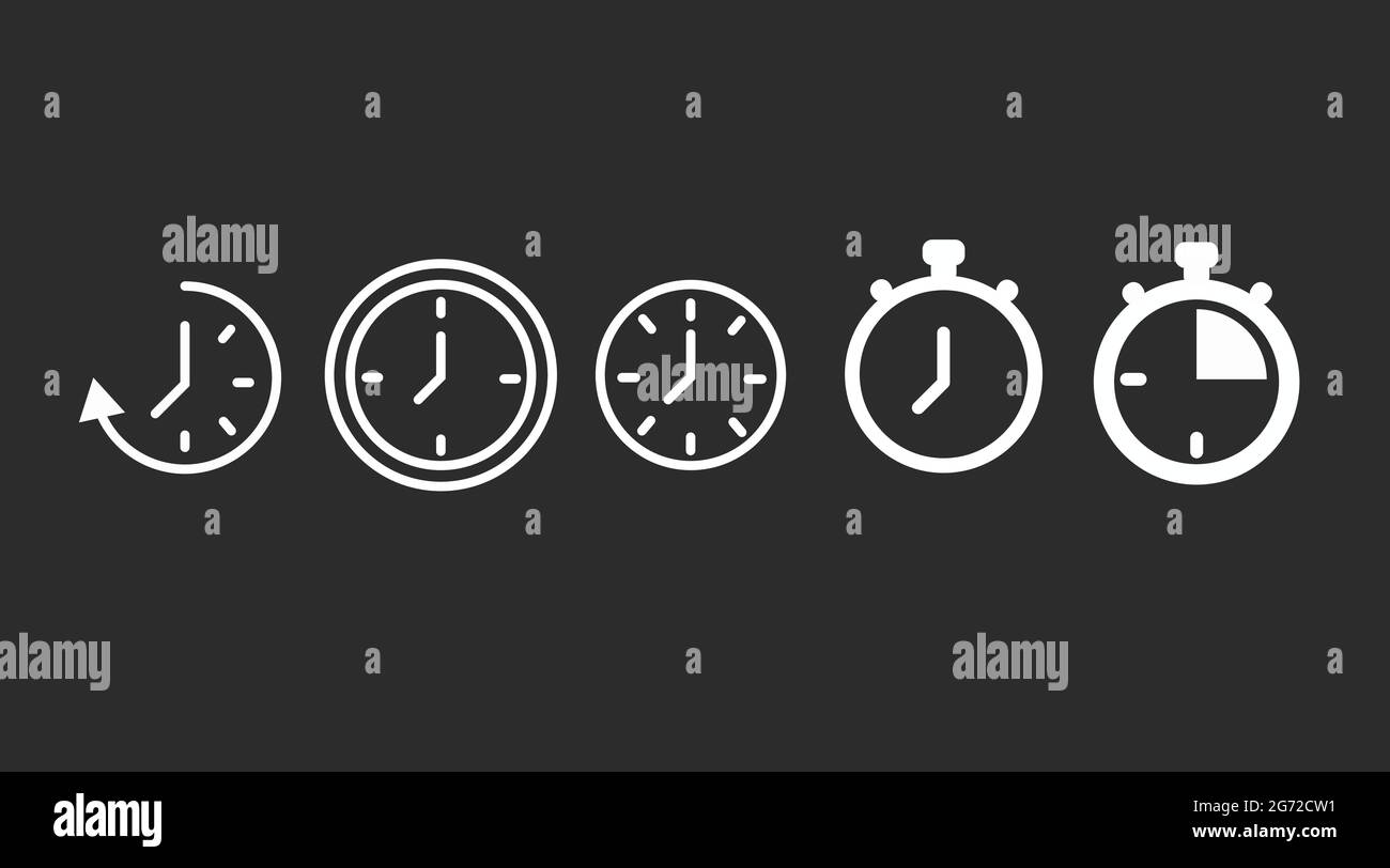 Vector Isolated Time And Clock Line Icons Set Of Vector Linear Icons Stock Vector Image And Art