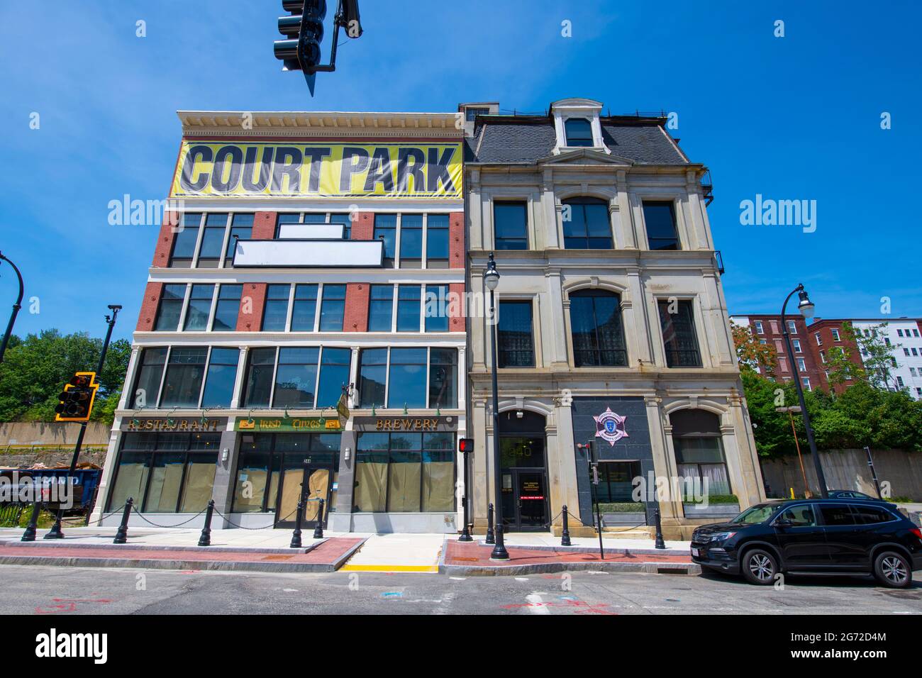 Historic buildings at 240 - 244 Main Street in downtown of Worcester ...