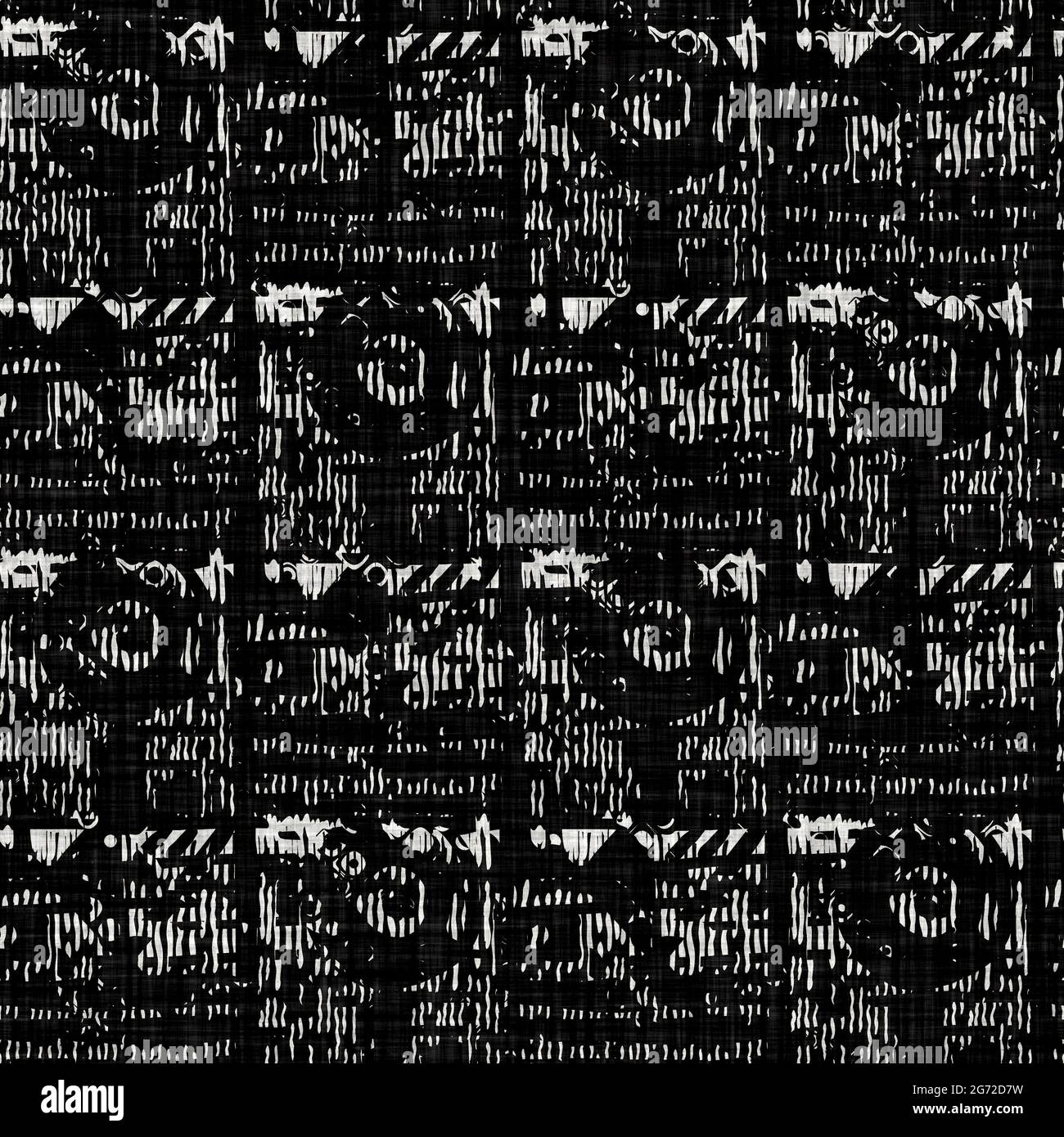 Seamless black white woven cloth geometric linen texture. Two tone ...