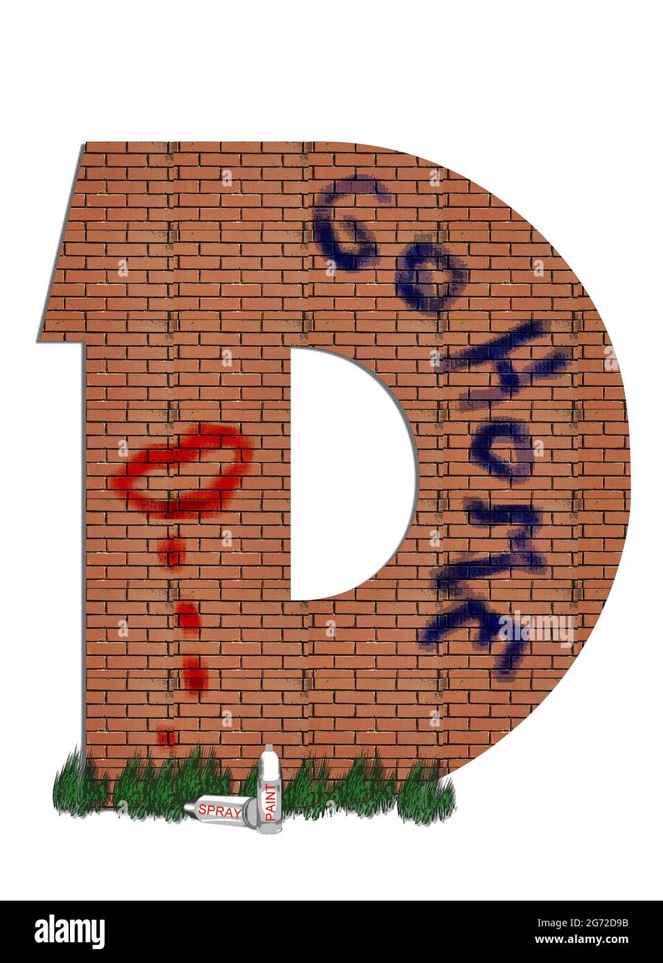 D, in the alphabet set "Street Alley", is filled with rough textured ...