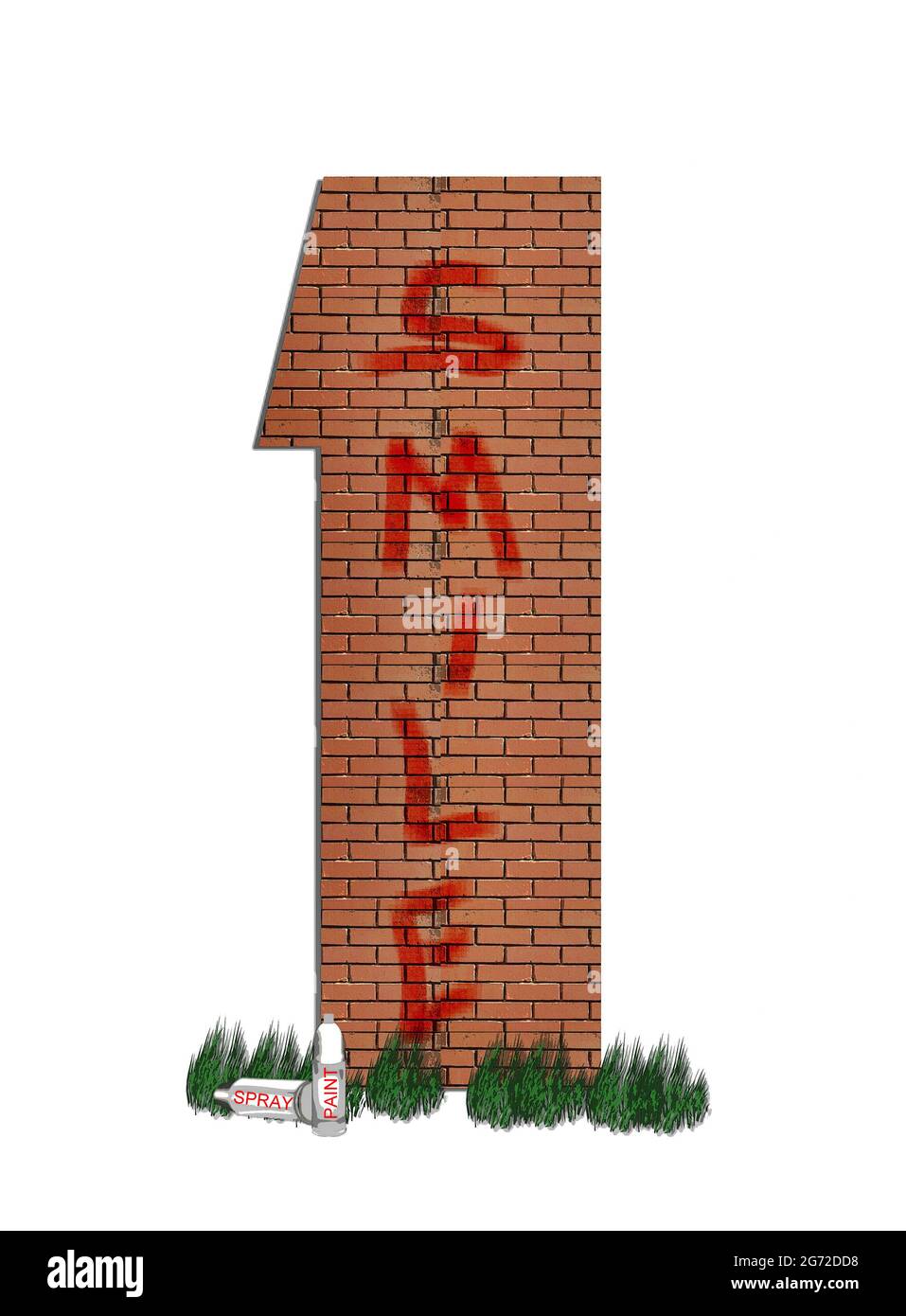 I, in the alphabet set "Street Alley", is filled with rough textured ...