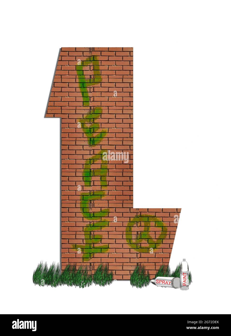 L, in the alphabet set "Street Alley", is filled with rough textured ...