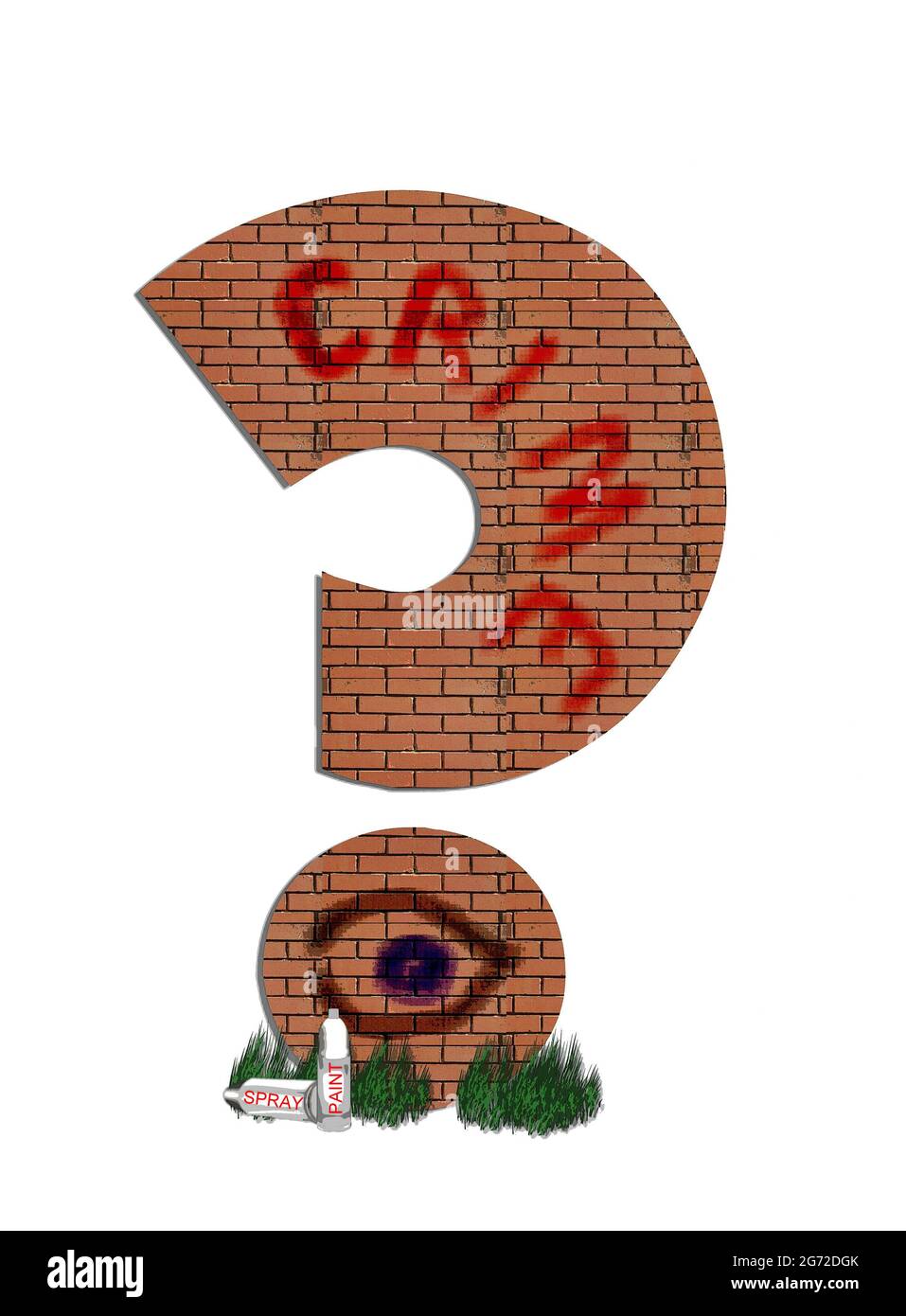 Question mark, in the alphabet set "Street Alley", is filled with rough ...