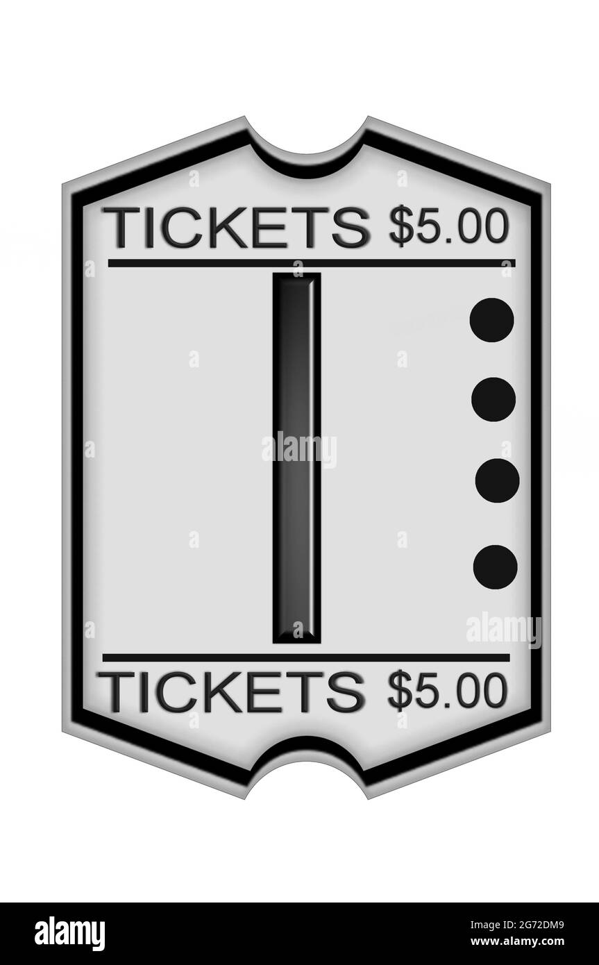 I, in the alphabet set Ticket Stub, is a black letter on a white ticket ...