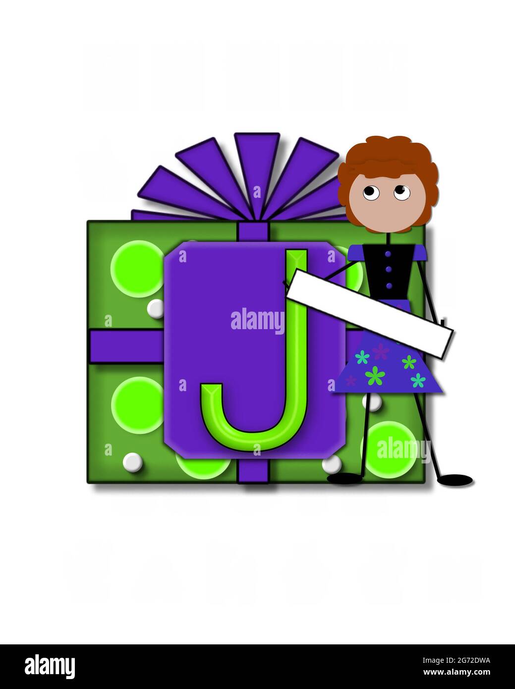The letter J, in the alphabet set "All Occasion", labels the front of a ...