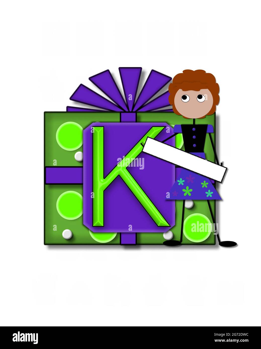 The letter K, in the alphabet set "All Occasion", labels the front of a ...