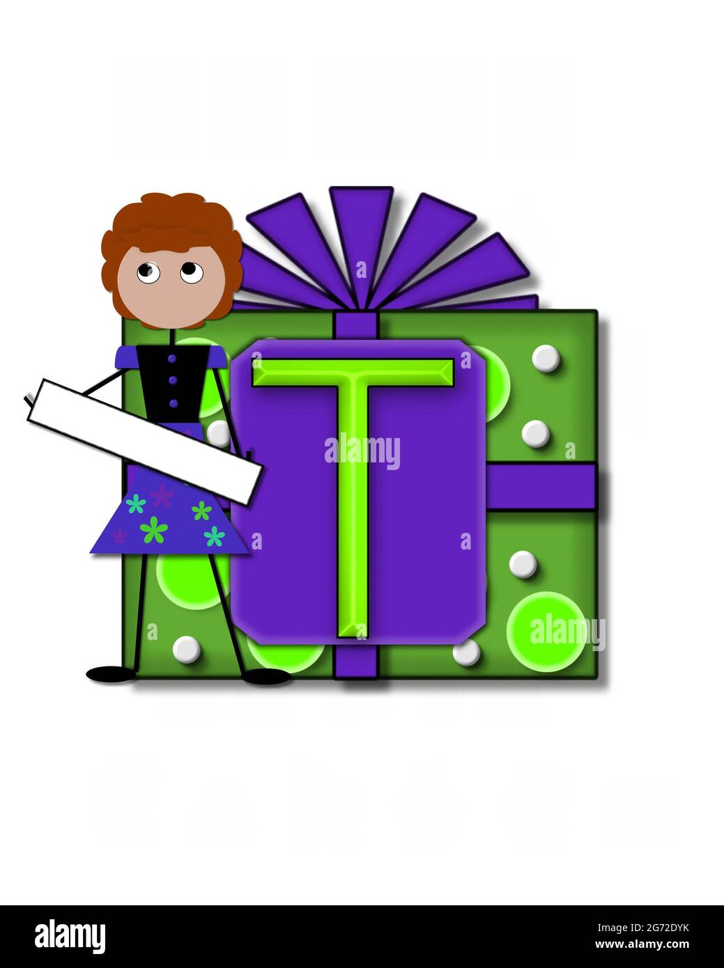 The letter T, in the alphabet set "All Occasion", labels the front of a ...