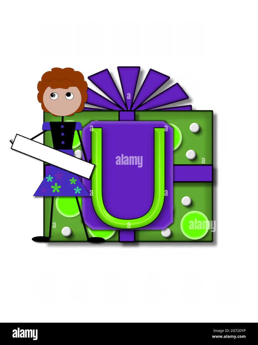 The letter U, in the alphabet set "All Occasion", labels the front of a ...