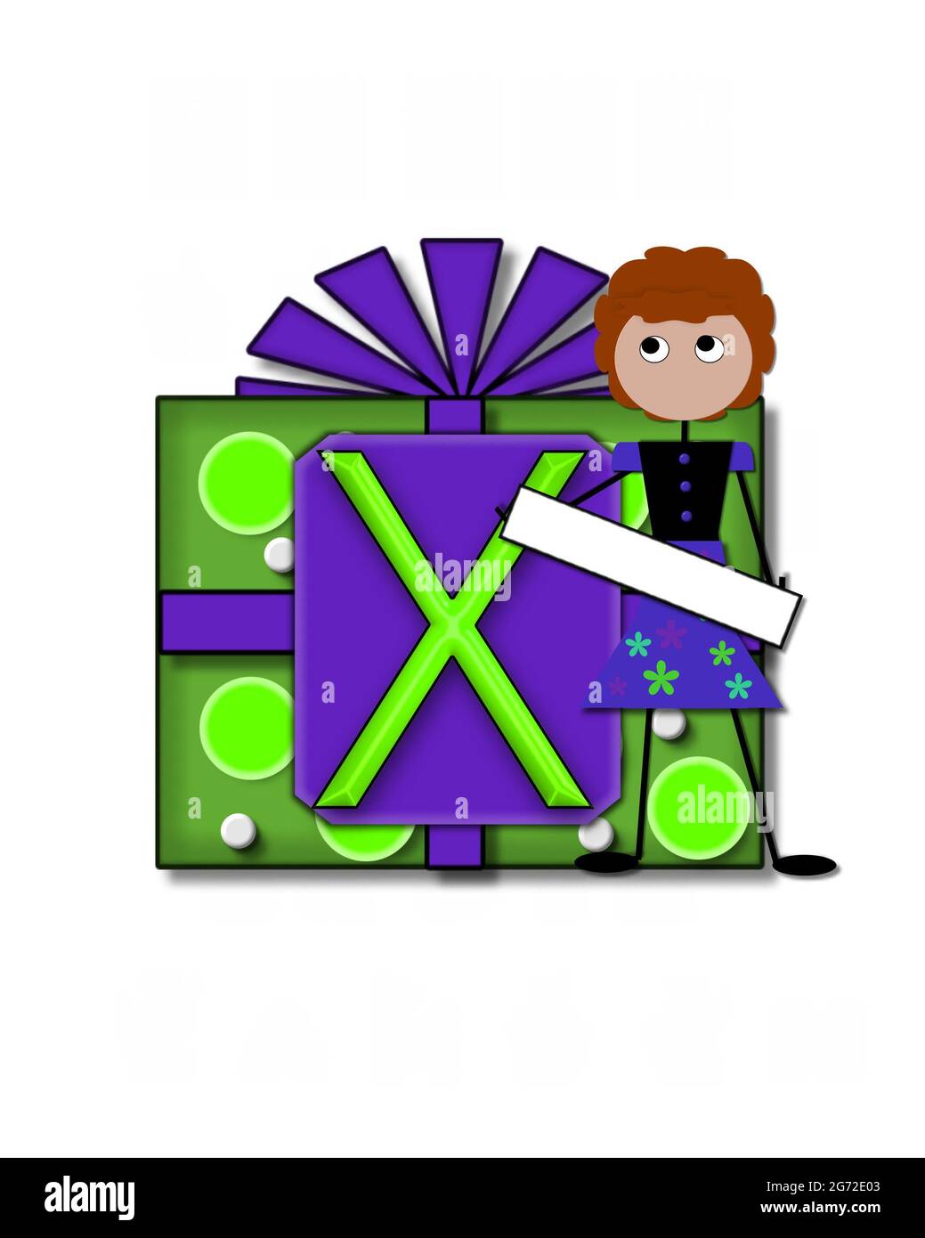 The letter X, in the alphabet set "All Occasion", labels the front of a ...