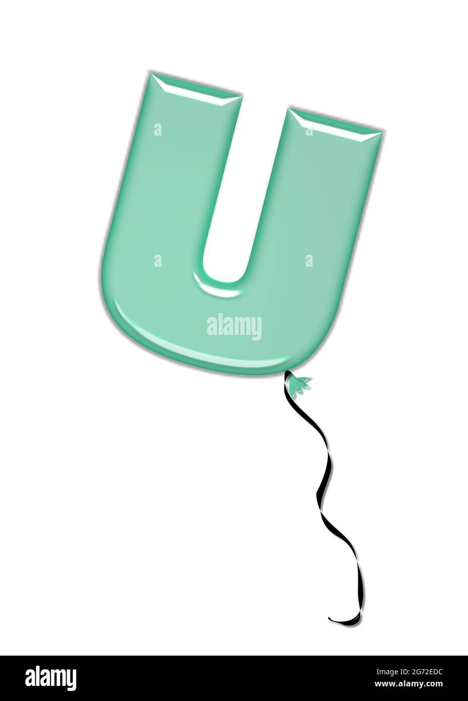 The letter U, in the alphabet set Balloon Jewels, resembles an inflated ...