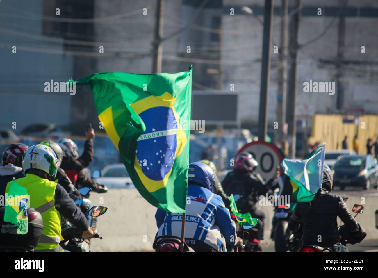 Porto Alegre, Brazil. 10th July, 2021. President Jair Bolsonaro ...