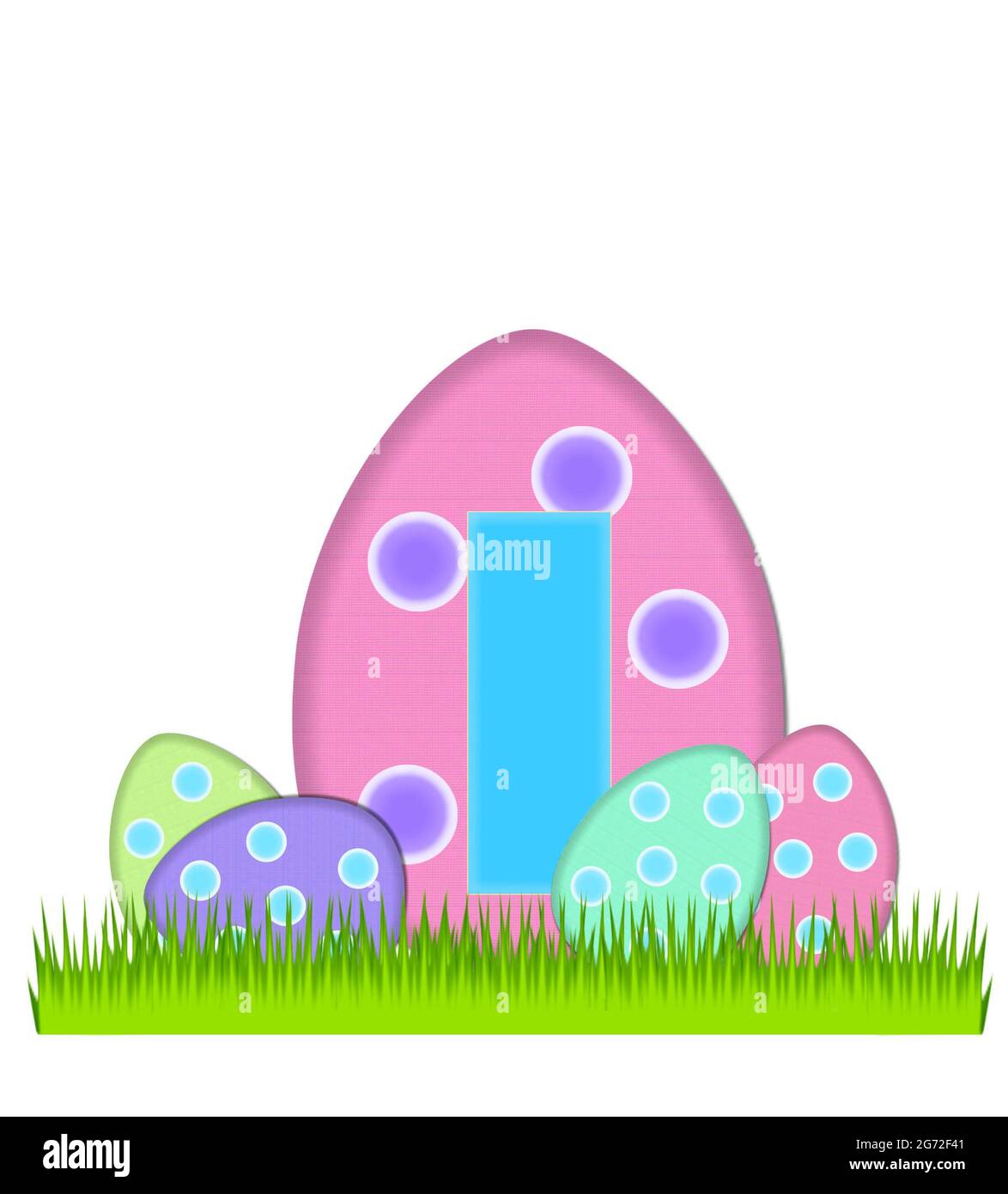 The letter I, in the alphabet set "Big Egg Hunt", is soft aqua. Letter ...