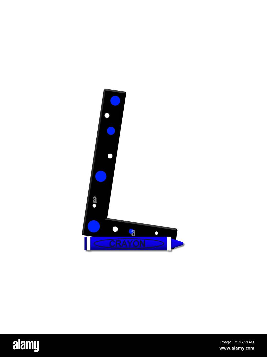 The letter L, in the alphabet set "Black to School", is black with ...