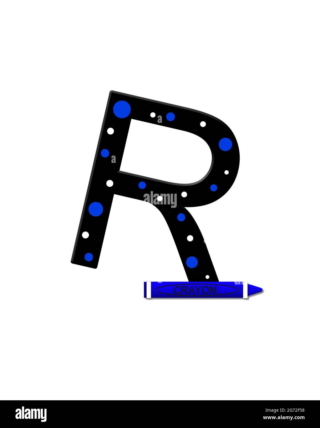 The letter R, in the alphabet set "Black to School", is black with ...