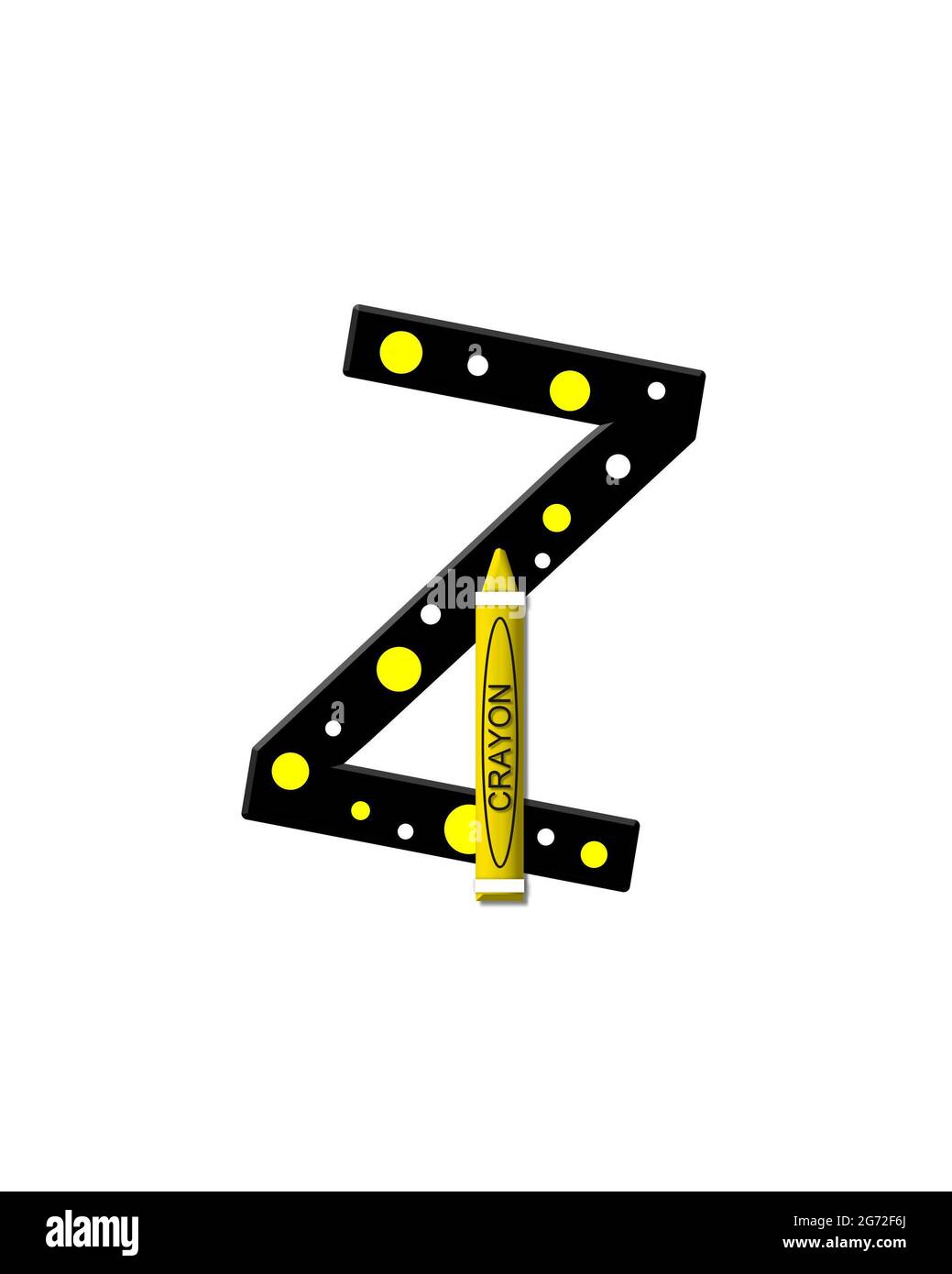 The letter Z, in the alphabet set "Black to School", is black with ...