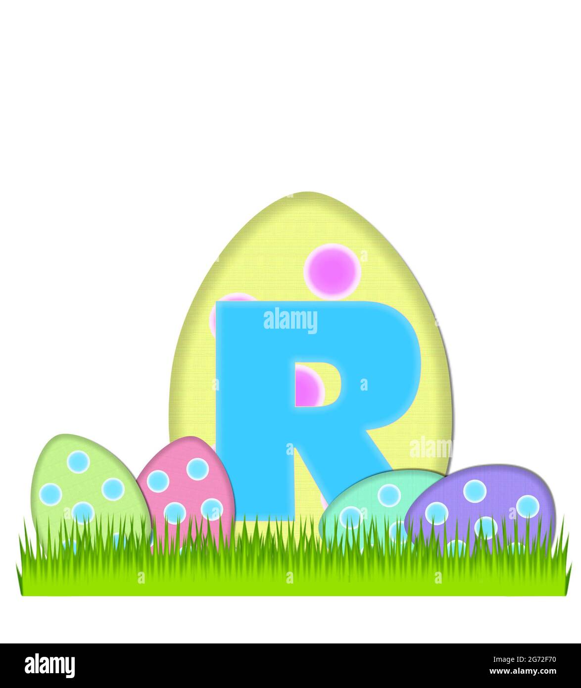 The letter R, in the alphabet set "Big Egg Hunt", is soft aqua. Letter ...