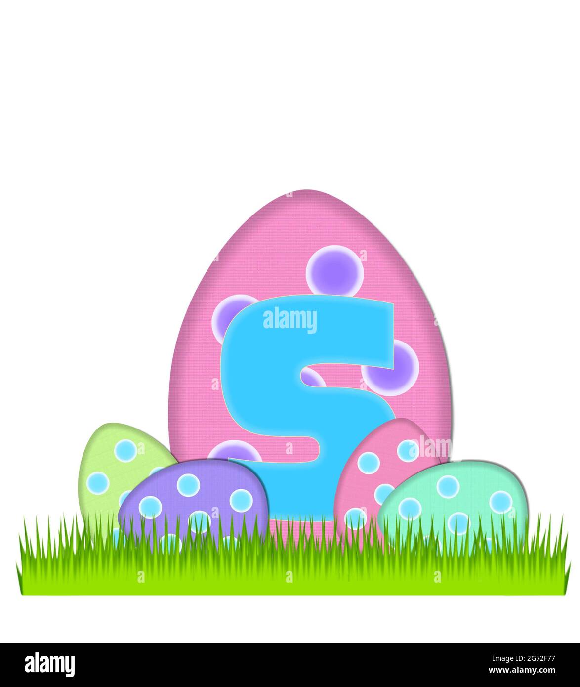 The letter S, in the alphabet set "Big Egg Hunt", is soft aqua. Letter ...