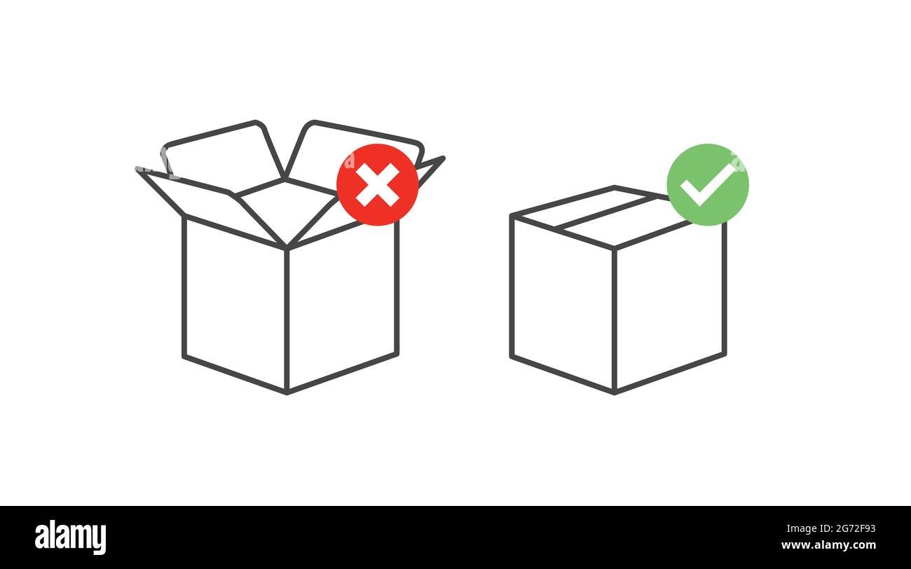 Box Icon Set. Vector set of open and closed boxes illustration Stock ...