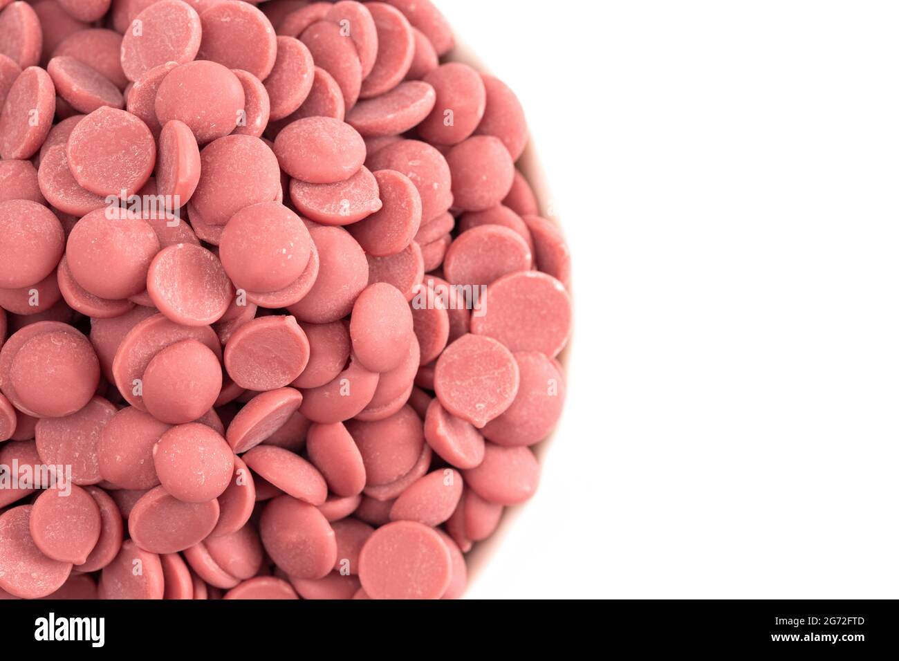 Authentic Ruby Chocolate Drops Isolated on a White Background Stock Photo - Alamy