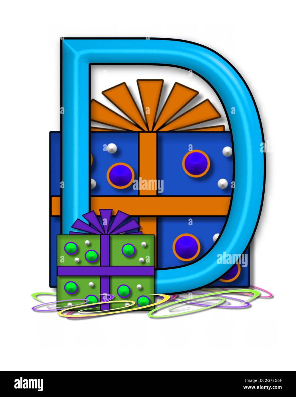 The letter D , in the alphabet set Boxes and Bows, is 3D purple and ...