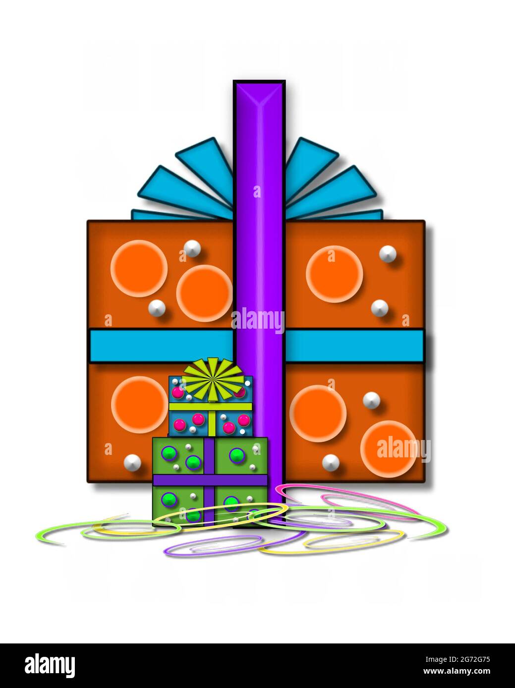 The letter I, in the alphabet set Boxes and Bows, is 3D purple and ...