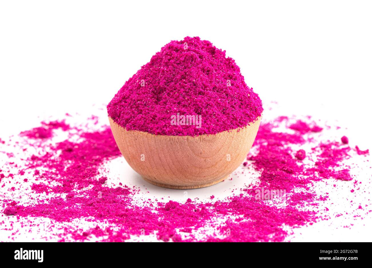 Bright Pink Dragonfruit Powder Isolated on a White Background Stock ...