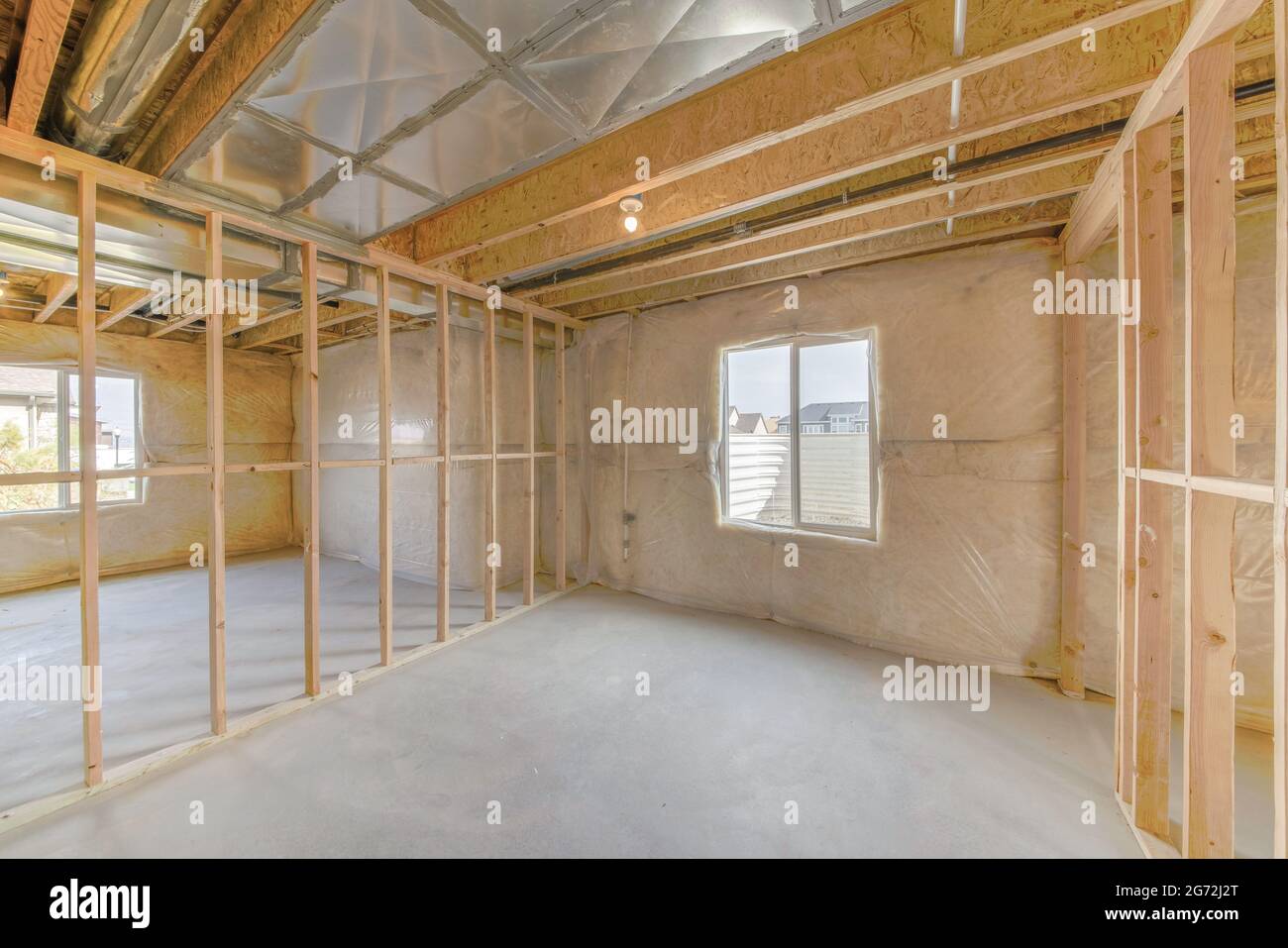 Interior of a half-constructed private house Stock Photo - Alamy