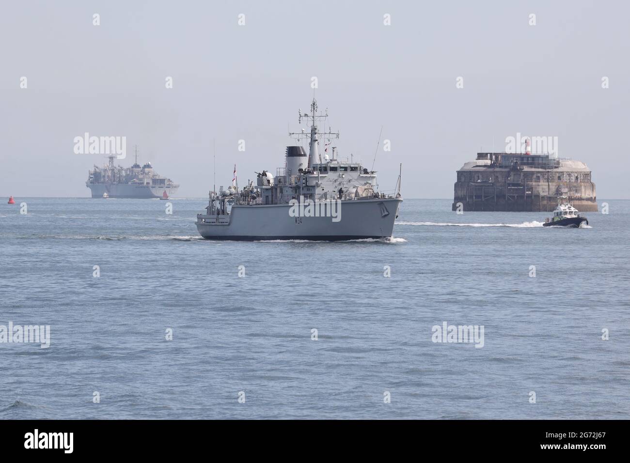 The Royal Navy ship HMS MIDDLETON returns to the Naval Base with the ...