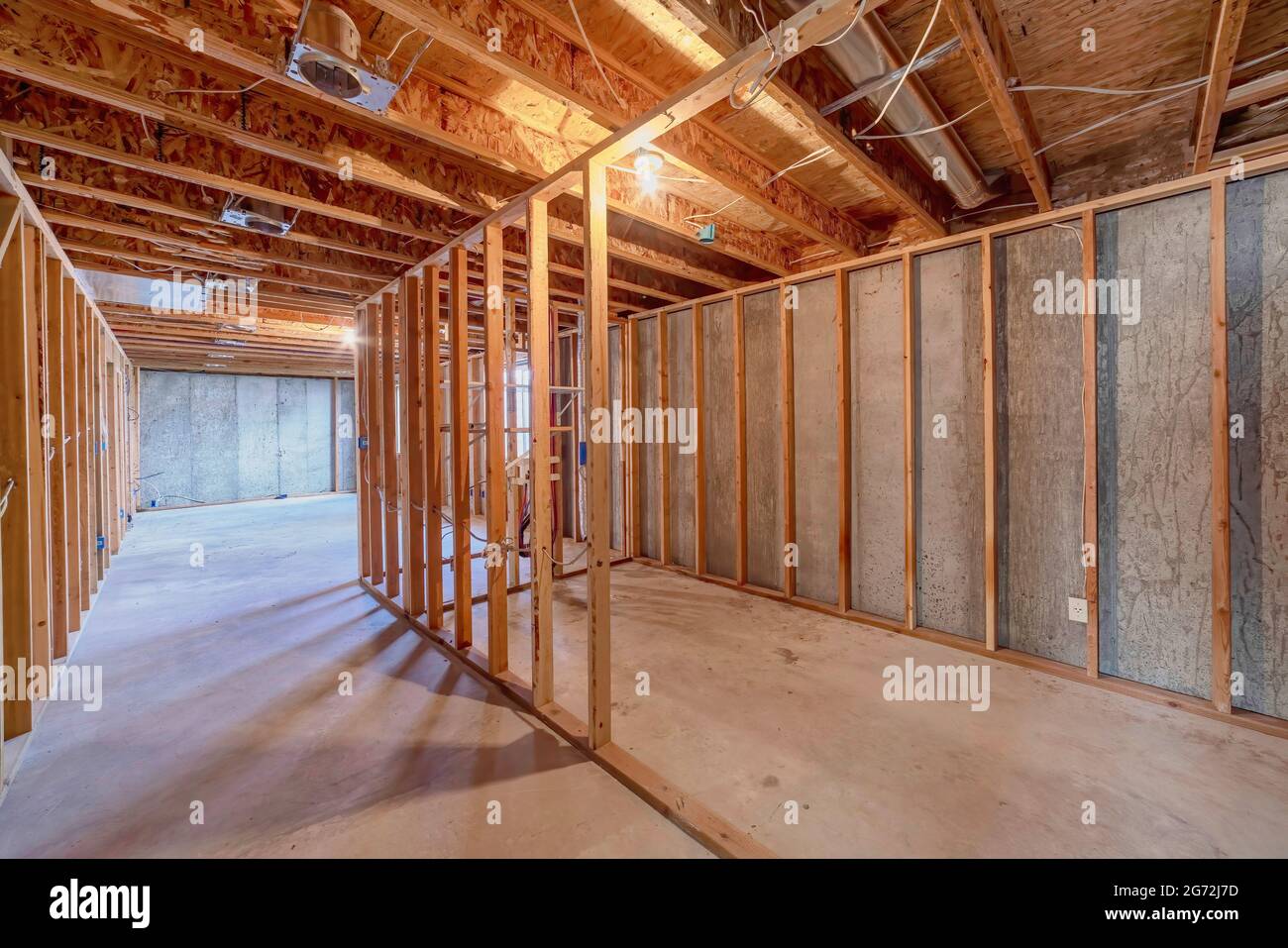Interior of a half-constructed private house Stock Photo - Alamy