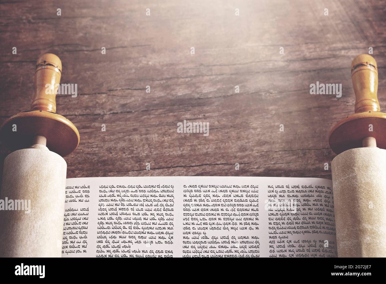 Ancient Looking Hebrew Scroll of the Torah Stock Photo - Alamy