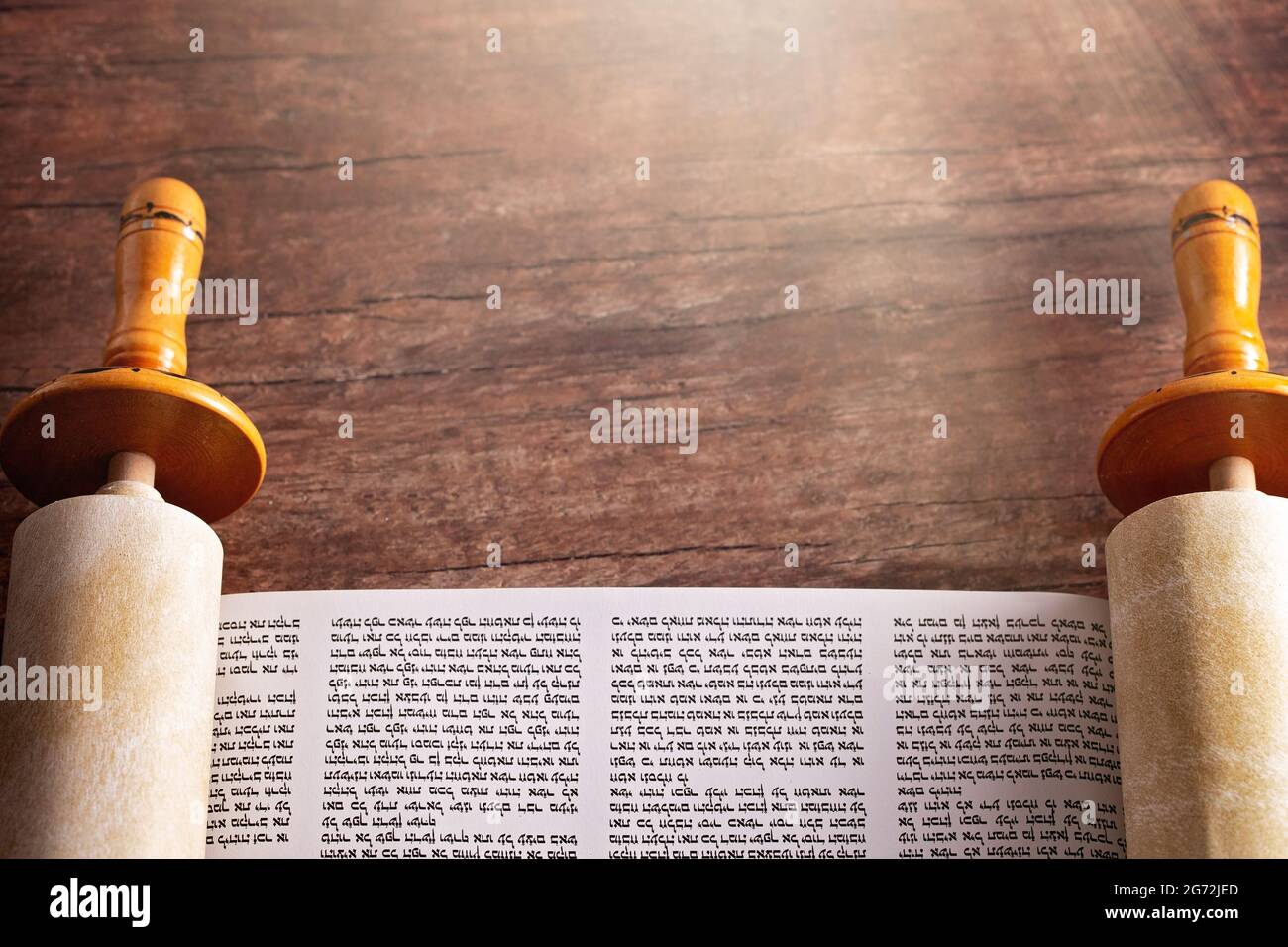 Ancient Looking Hebrew Scroll of the Torah Stock Photo - Alamy