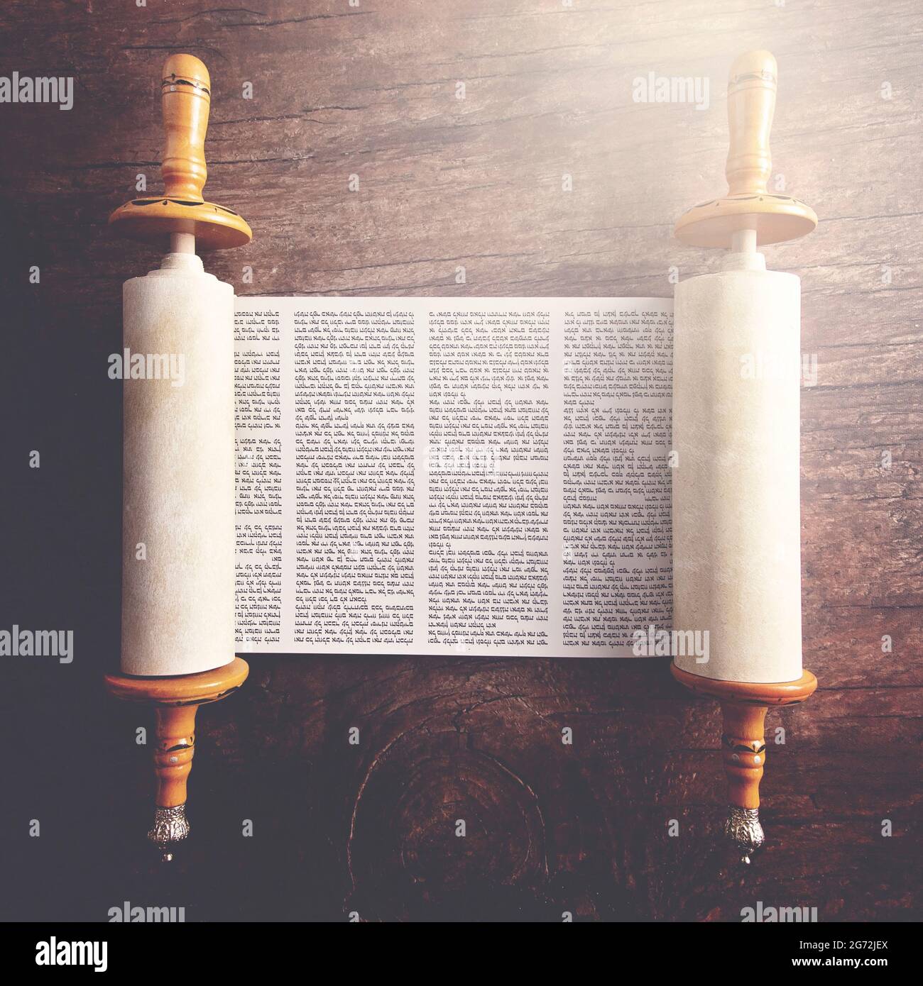 Ancient Looking Hebrew Scroll of the Torah Stock Photo - Alamy