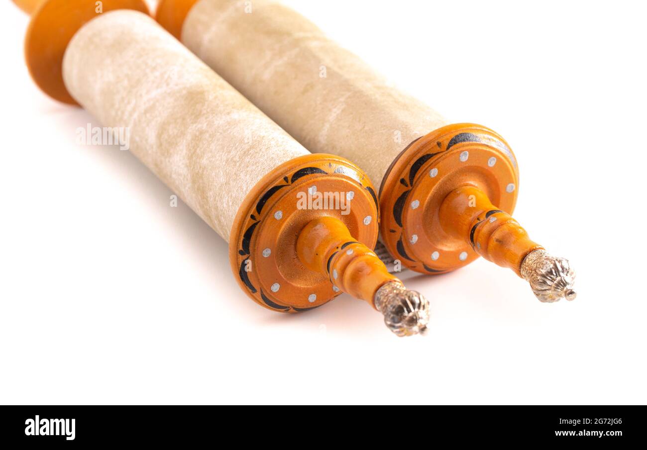 Ancient Looking Hebrew Scroll of the Torah Stock Photo - Alamy