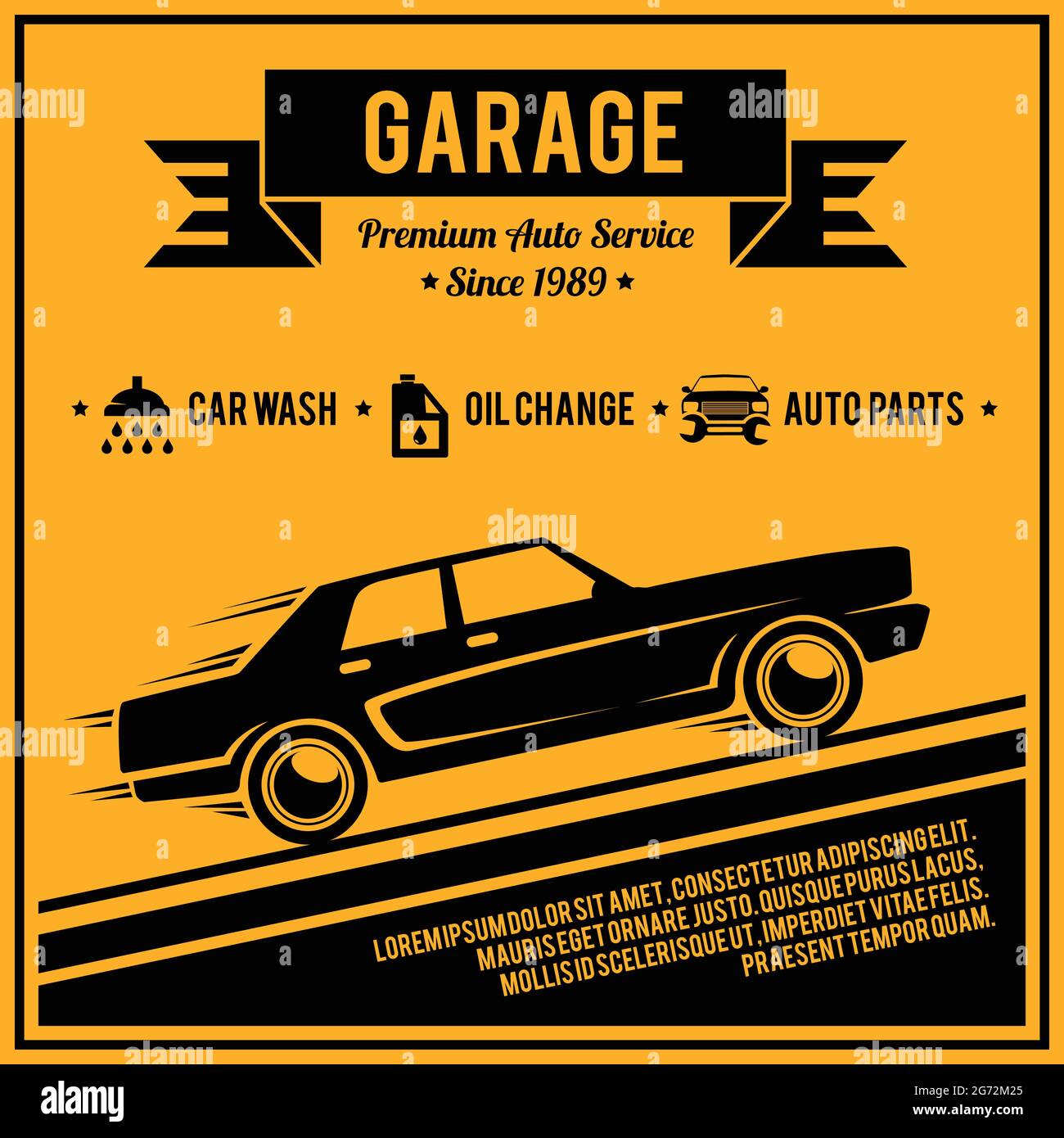 Retro Car Service Poster High Resolution Stock Photography and Images ...