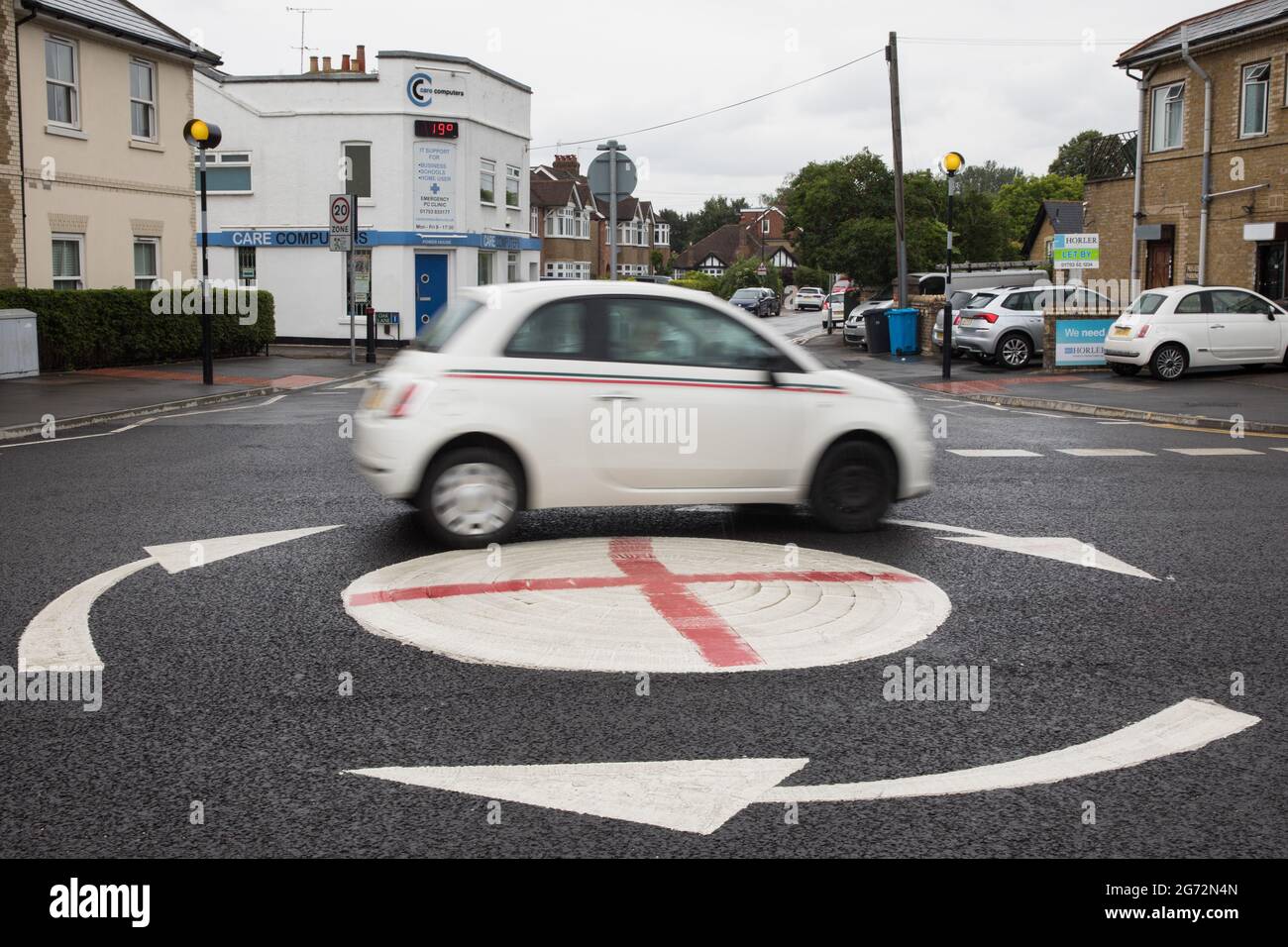 Windsor, UK. 10th July, 2021. A Fiat 500 decorated with Italian flag ...