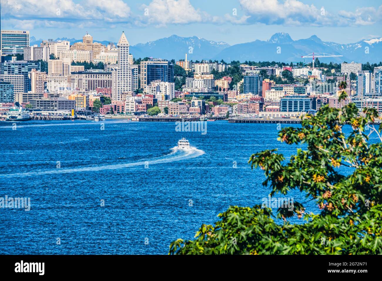 A view of Elliottt Bay and the Seattle skyline Stock Photo - Alamy