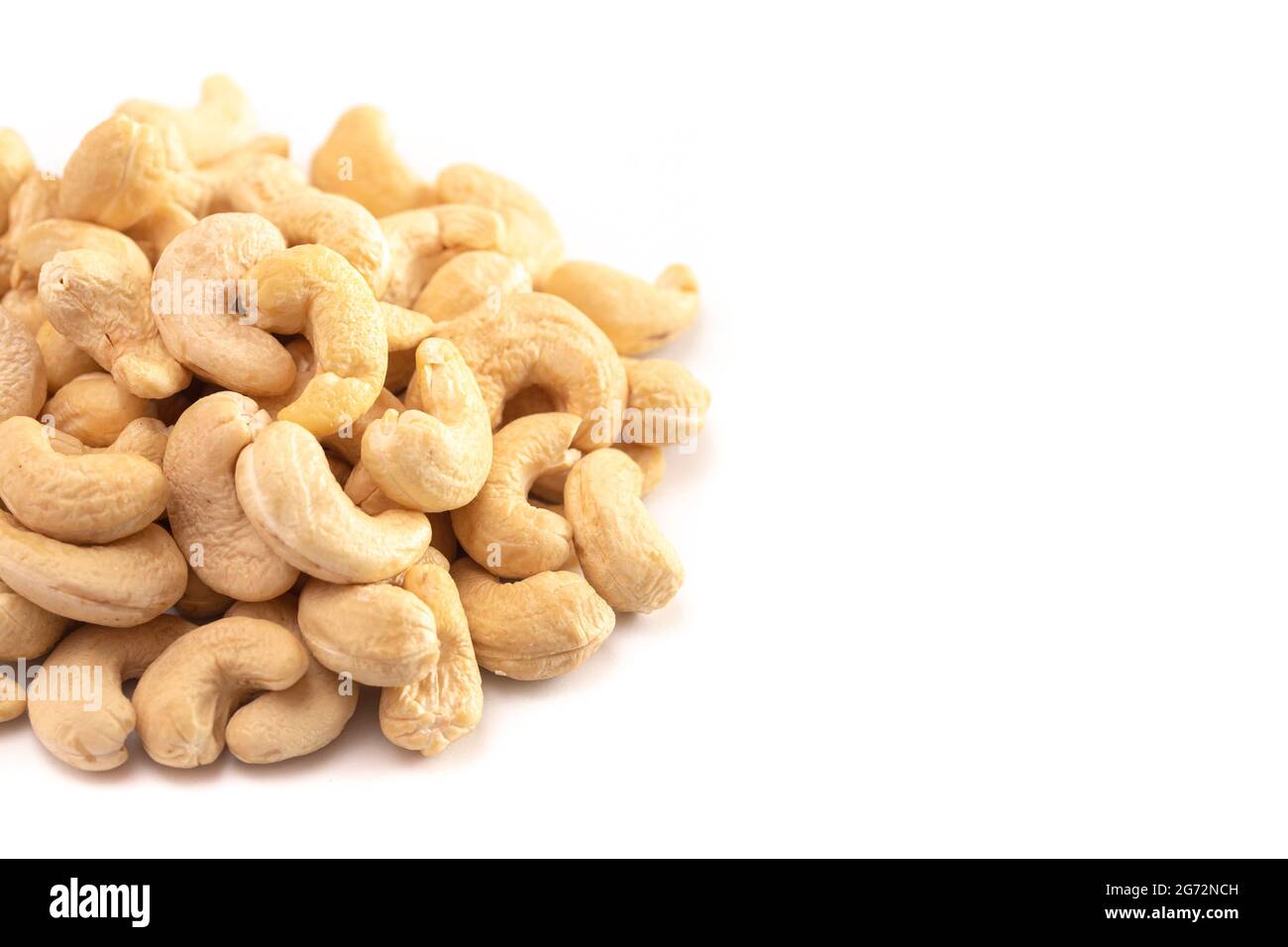 Pile of Raw Natural Cashew Nuts Isolated on a White Background Stock ...