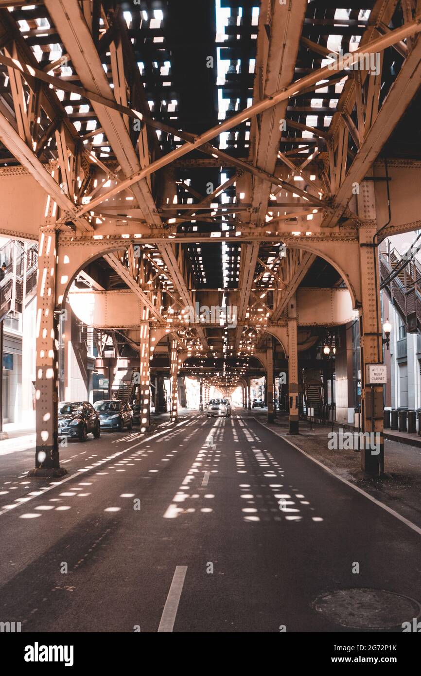 Chicago l train construction hi-res stock photography and images - Alamy
