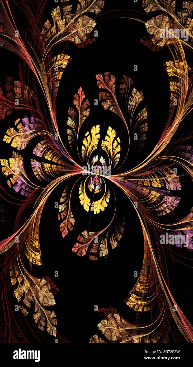 Illustration of a fractal pattern background in brown color Stock Photo ...